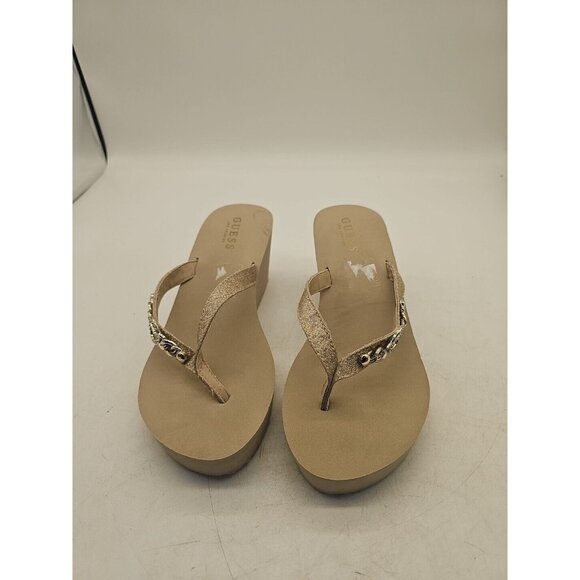 Crystal | Shoes | Guess Brand Logo Chain Embellished Sandal Flip Flop ...